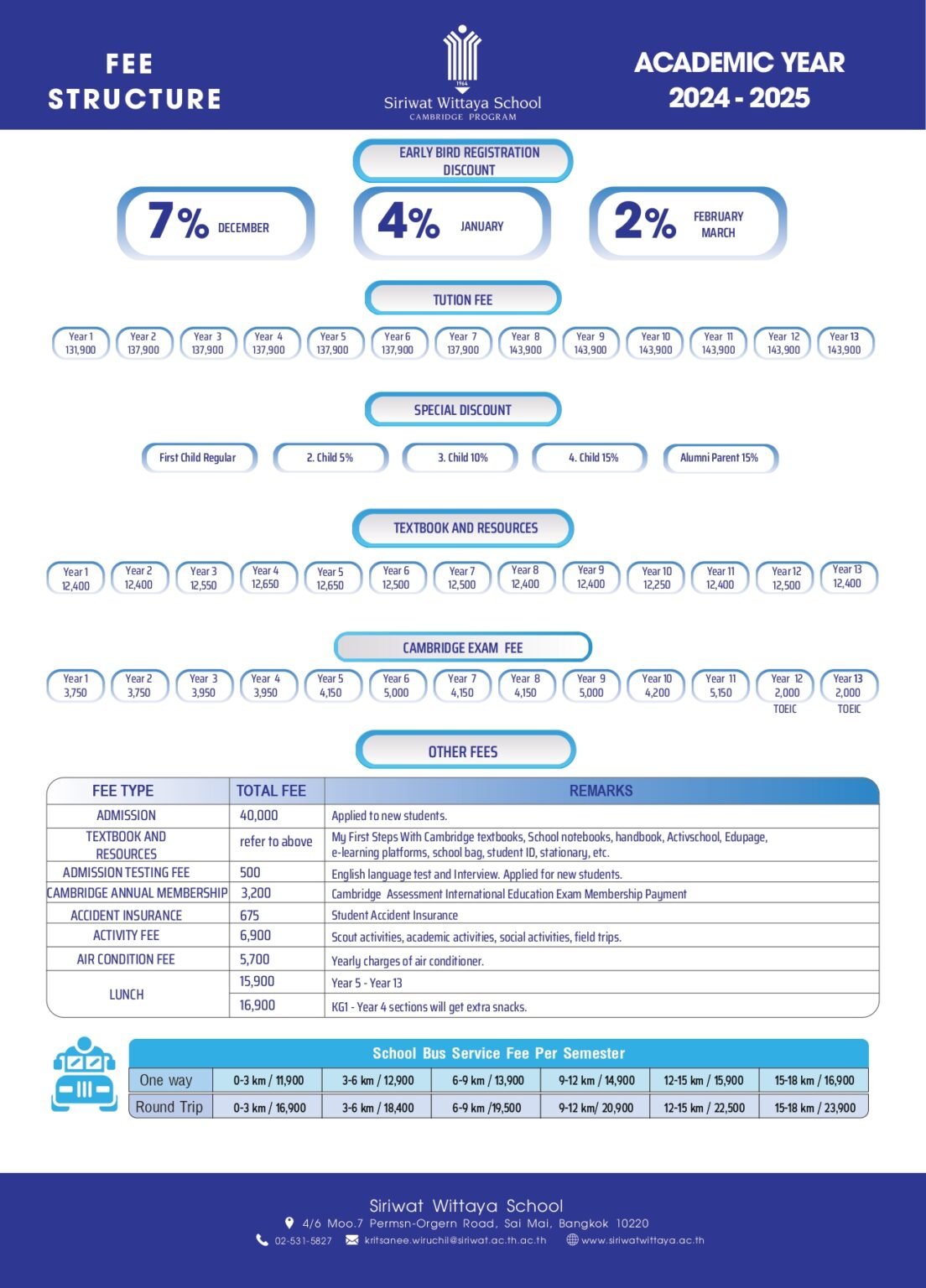 siriwat School Fee - siriwat.ac.th